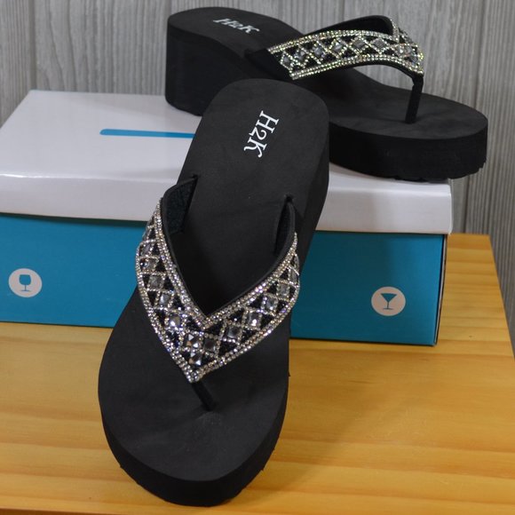 H2K | Shoes | Nwt Nib Sandals Gems Crystals Foam Soft H2k | Poshmark